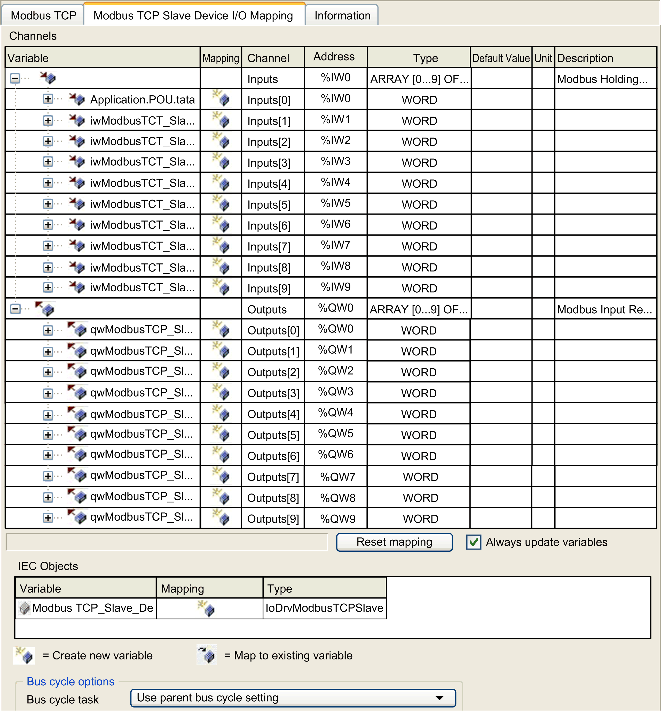 Modbus TCP Slave Device